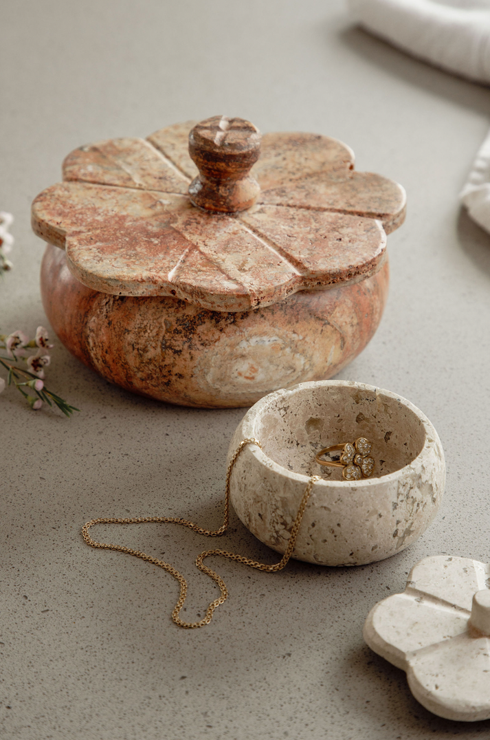 Rust Travertine Trinket Box – Villa Lua Home